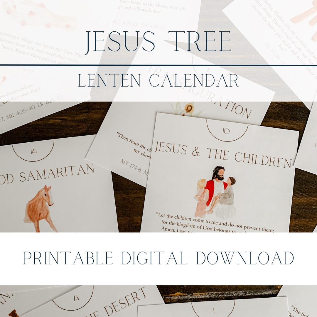 Printable Jesus Tree Cards PDF - Catholic Lenten Calendar - Etsy