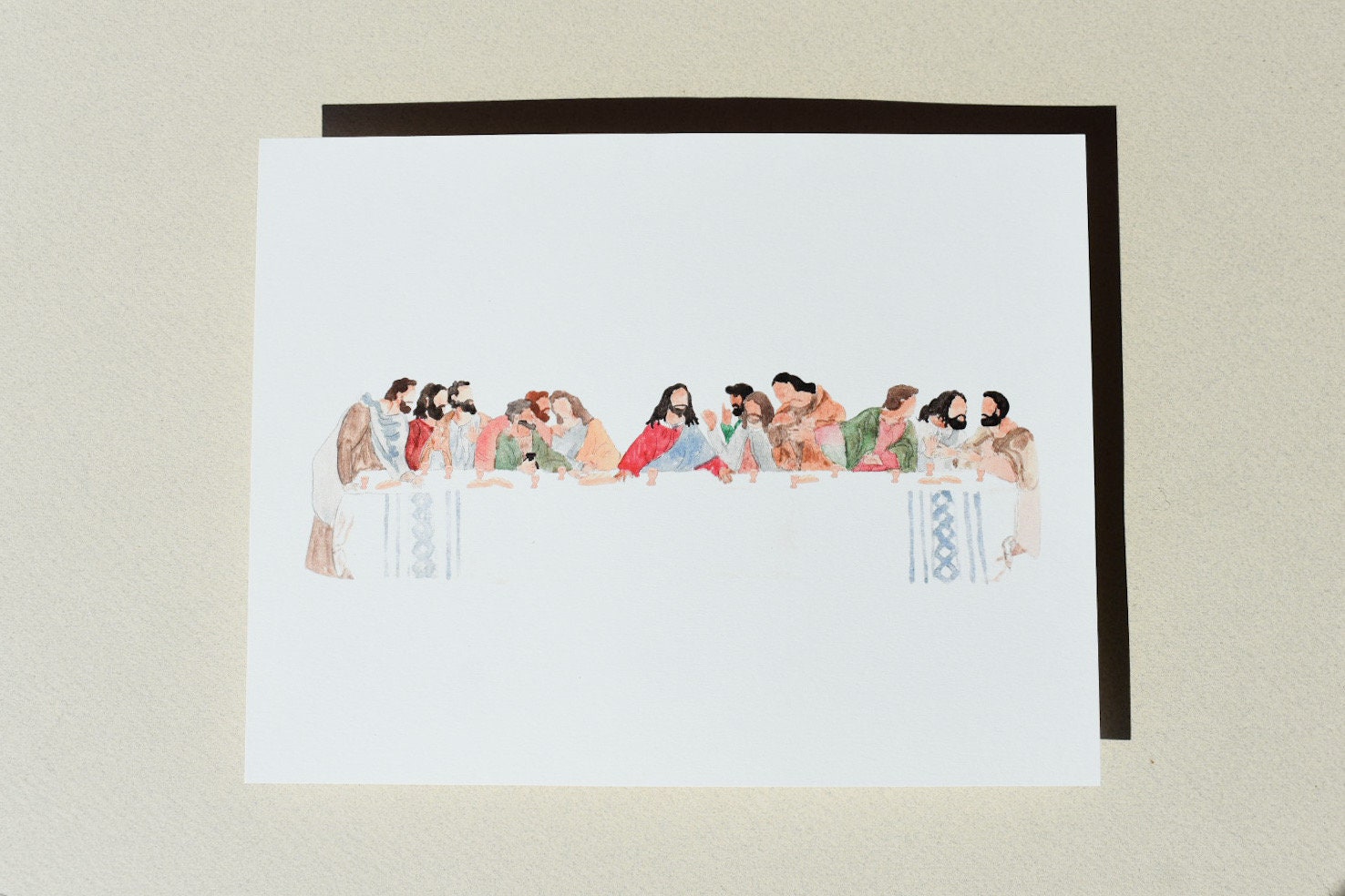 Last Supper Watercolor Art Print Custom Art - Etsy