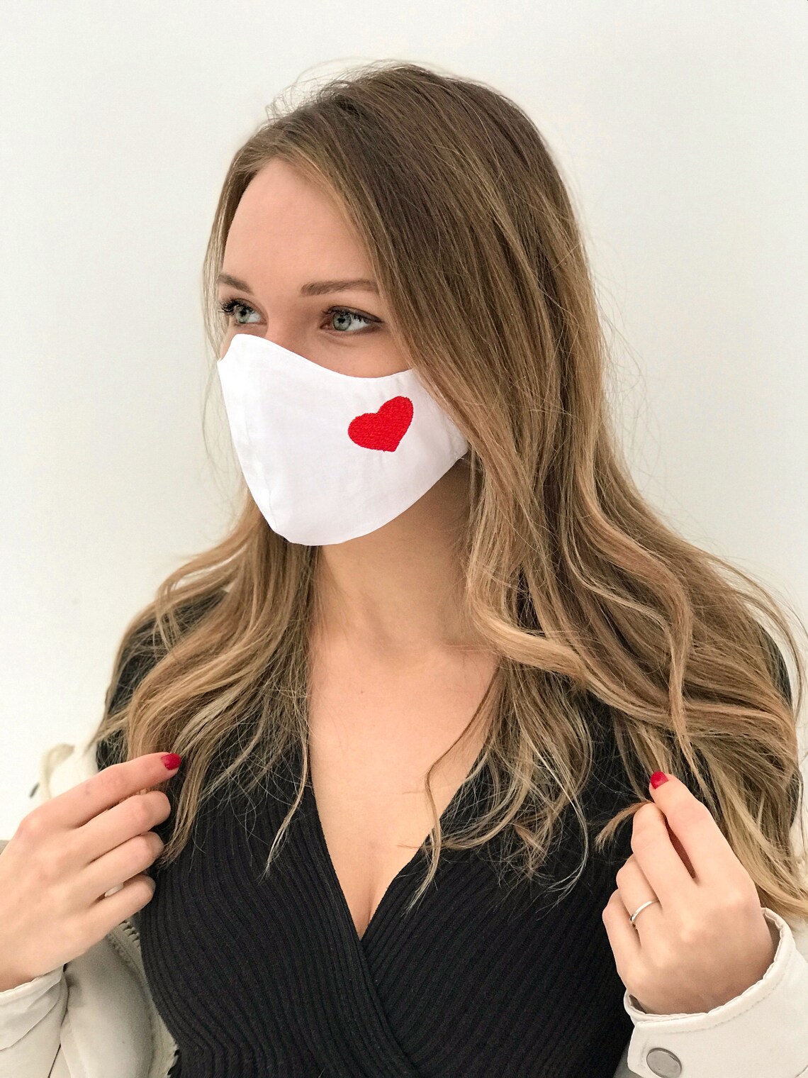 Lips Mask Kiss Mask Red Lips Mask Embroidered Face Mask for | Etsy
