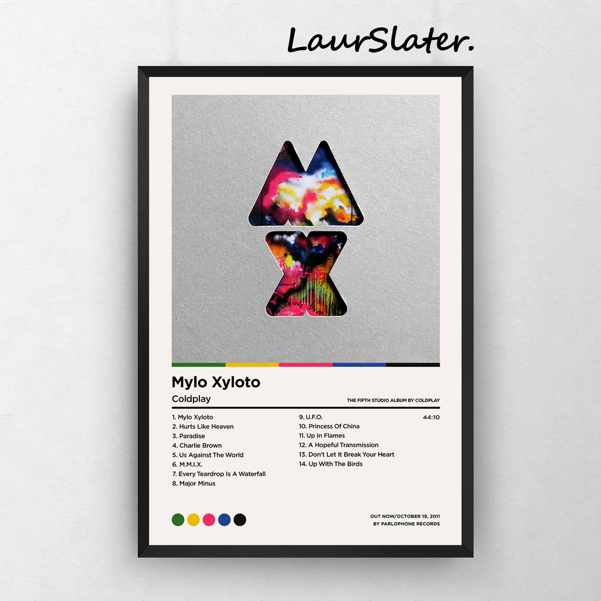 Coldplay Posters Mylo Xyloto Poster Tracklist Album Cover Etsy