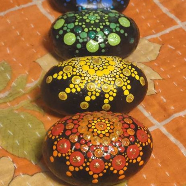 Painted Chakra Rocks - Etsy