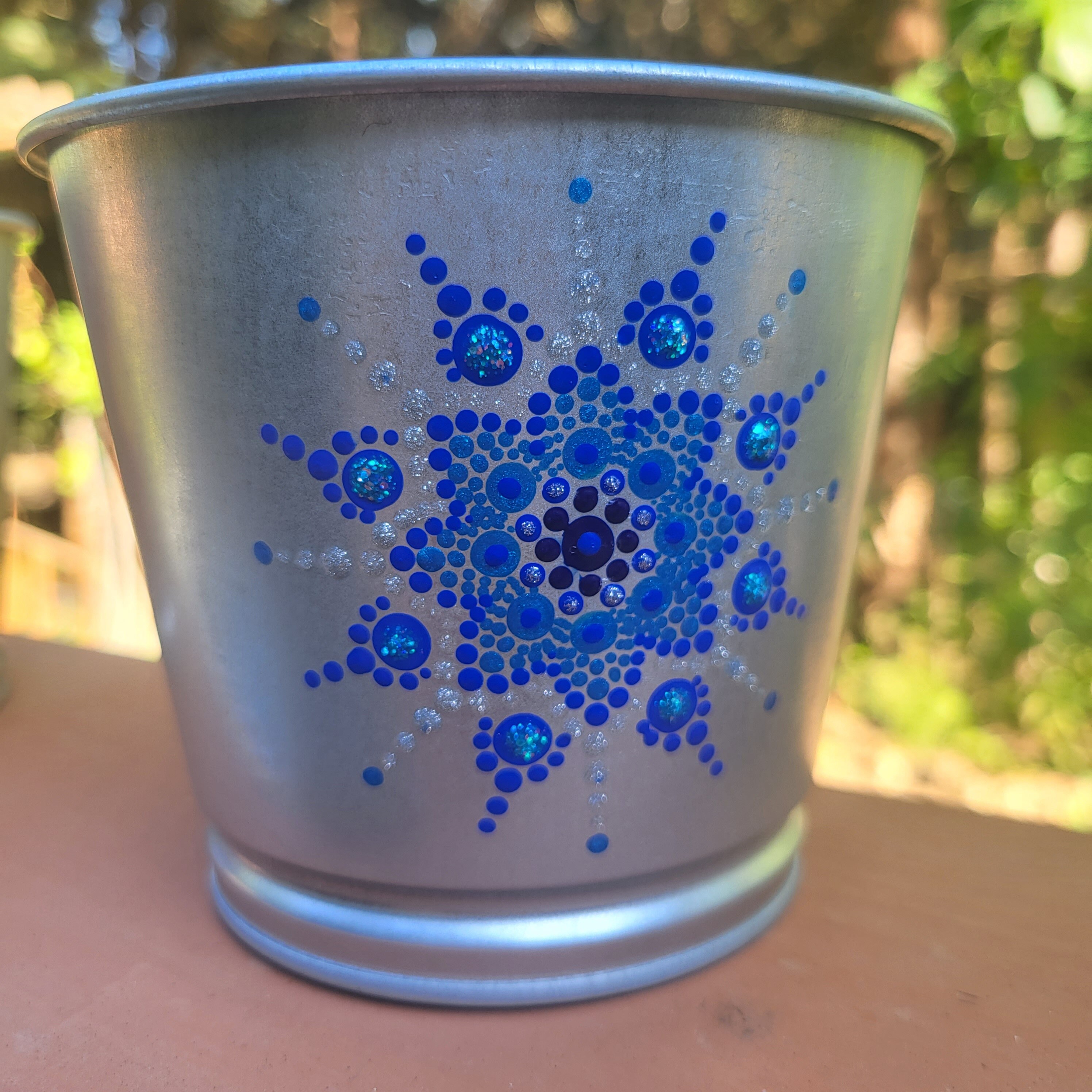 Painted Mandala Metal Pail, 5-inch Decorative Planter - Etsy