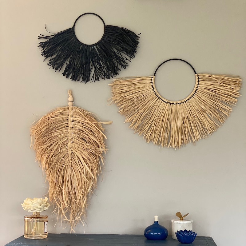 Raffia Wall Decor - Etsy