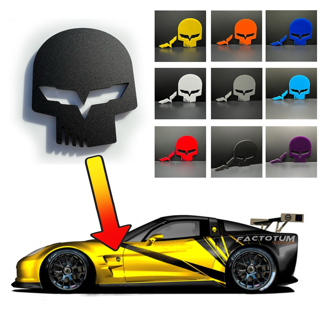 One JAKE Skull Fits C6 Racing Emblems Badges C6R - Etsy