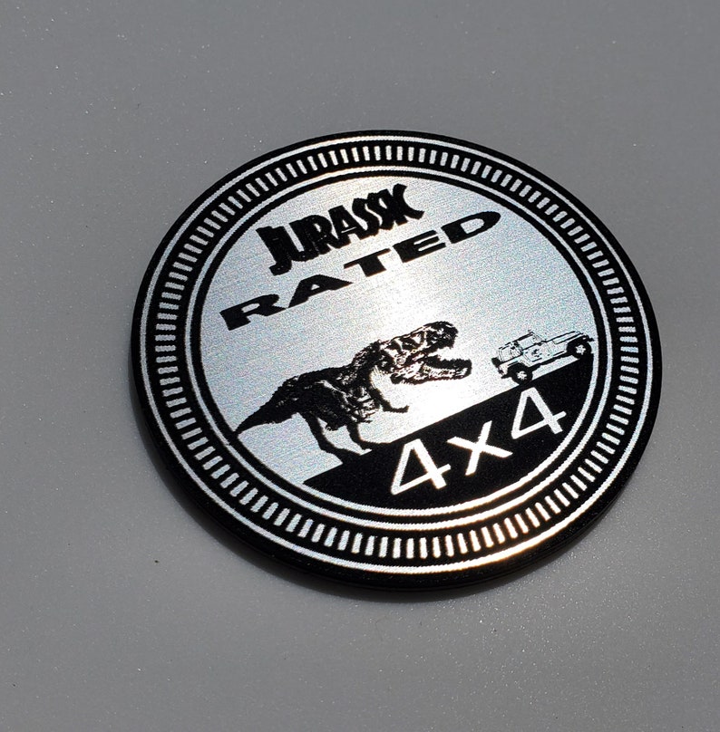 2 Jurassic Rated 4x4 Fender Badge Emblem Fits Jeep | Etsy