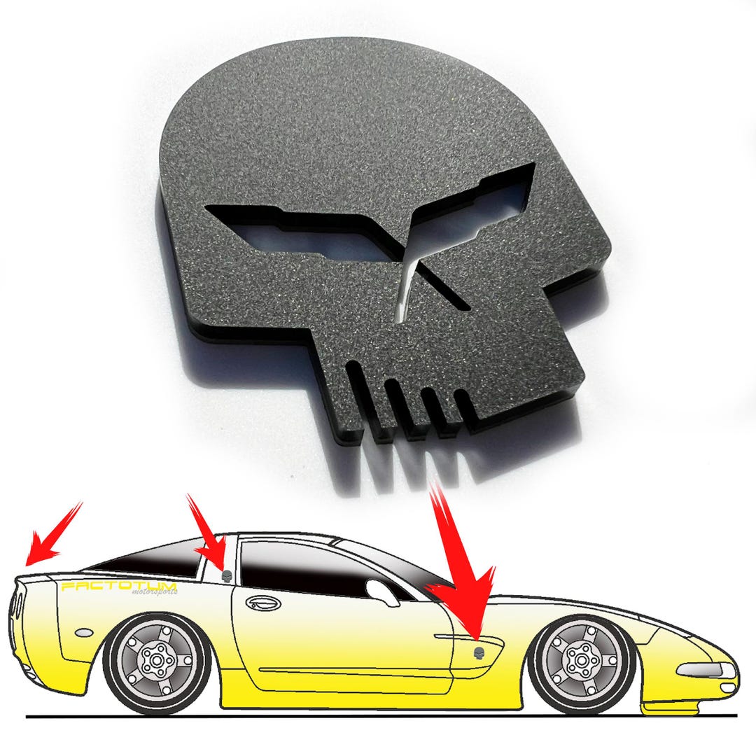 One C5 JAKE Skull Fits Racing Emblems Badges C5R - Etsy