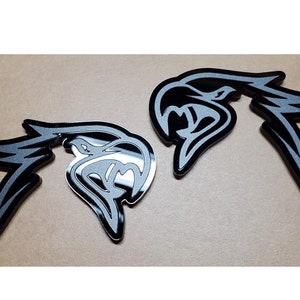 Custom HELLHAWK Head Emblem Fender Badge With Matte Black Hawk - Etsy