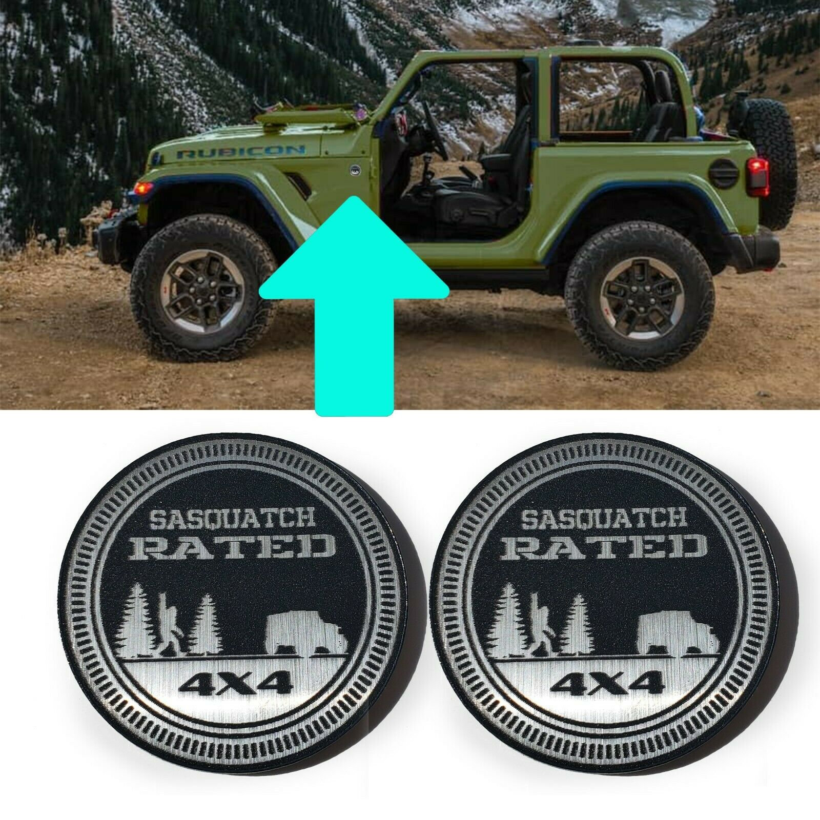 2 SASQUATCH Rated 4x4 Fender Badge Emblem - Etsy