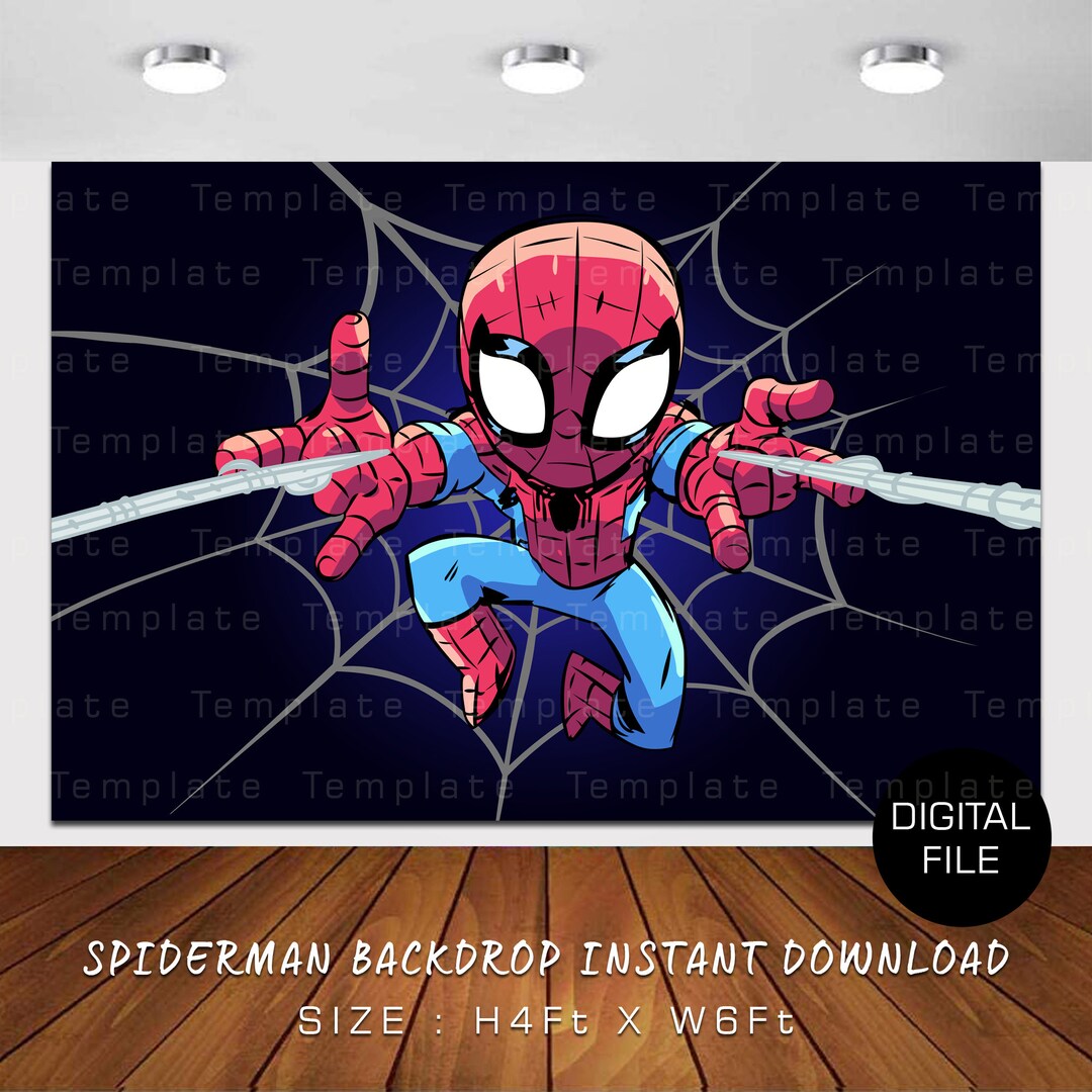 Spiderman Birthday Backdrop: Kids Superhero Party (digital Download) - Etsy