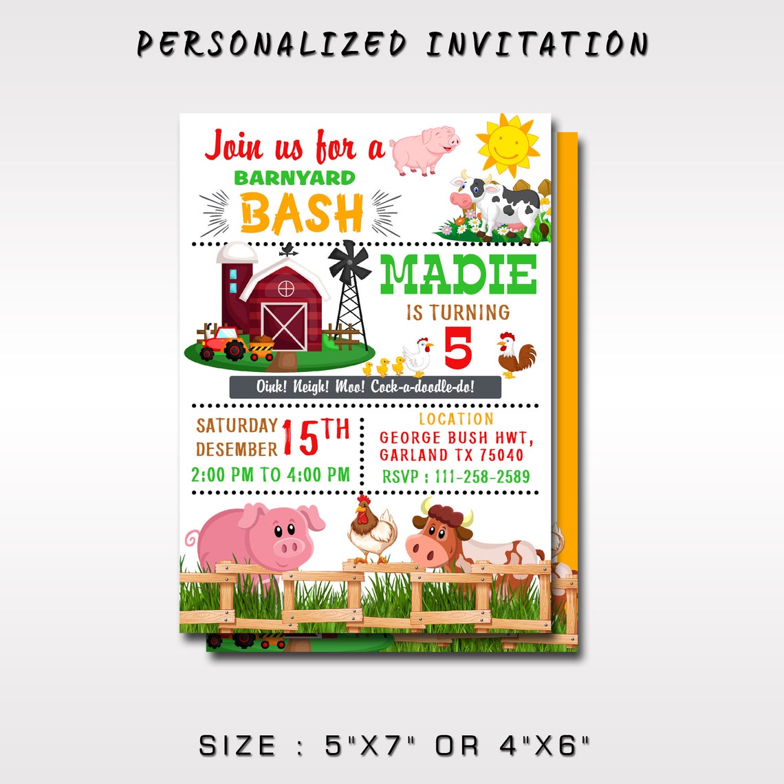 Barnyard Birthday Invitation Barnyard Birthday Invitation - Etsy