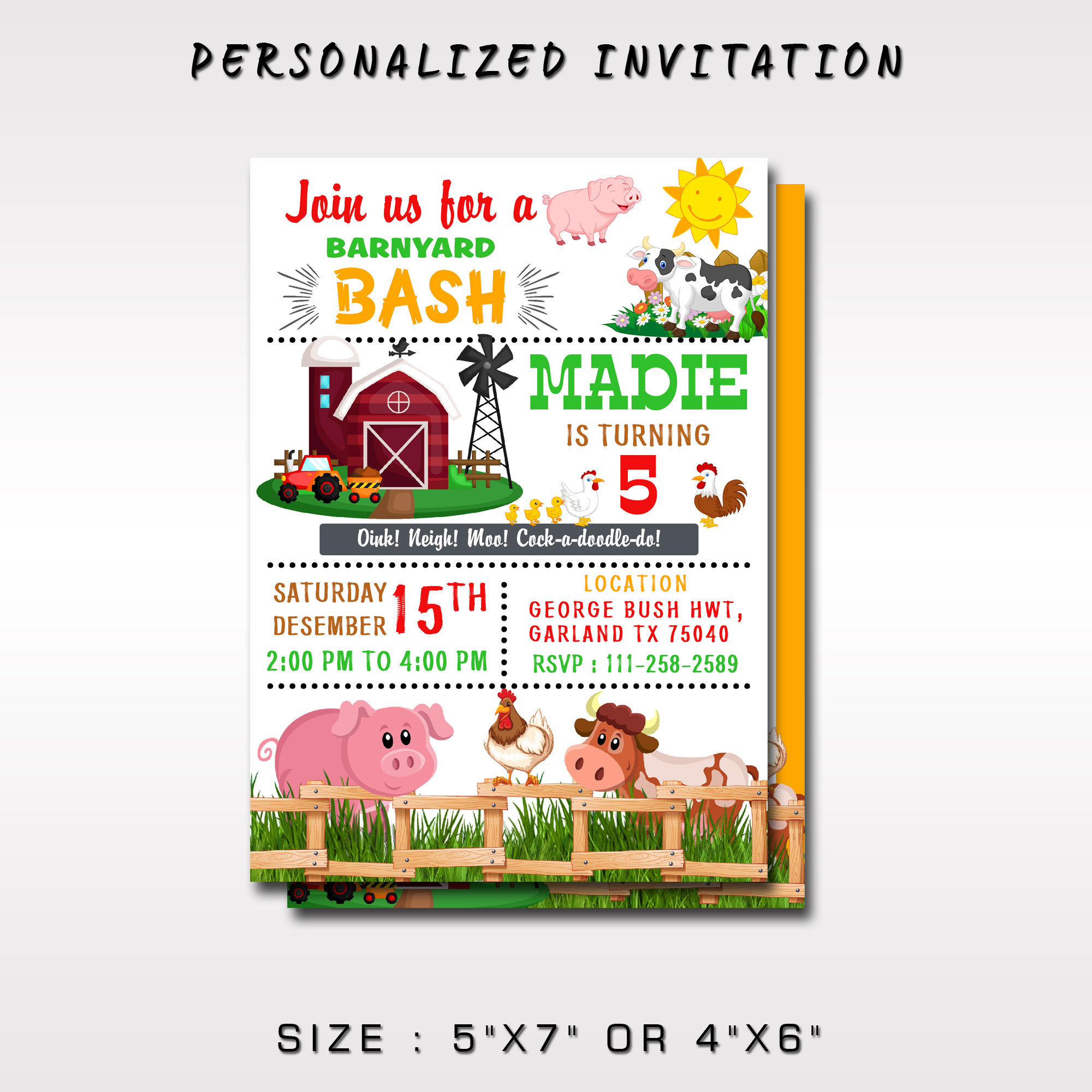 Barnyard Birthday Invitation Barnyard Birthday Invitation | Etsy