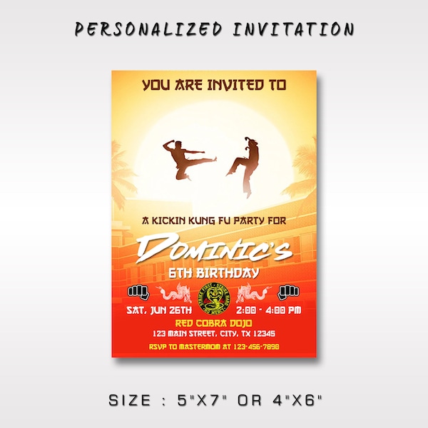 Cobra Kai Invitations - Etsy