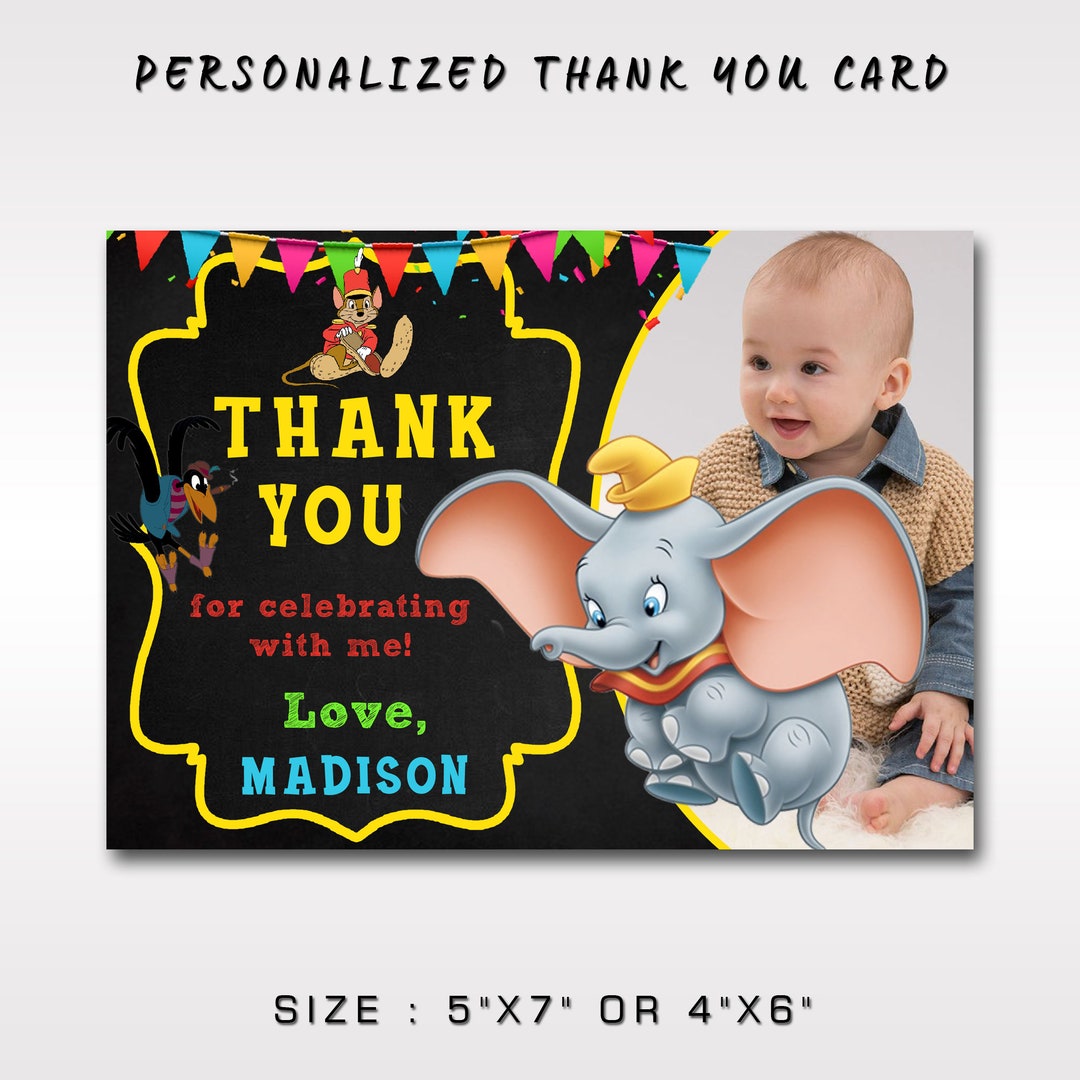 Dumbo Thank You Card With Photo - Etsy