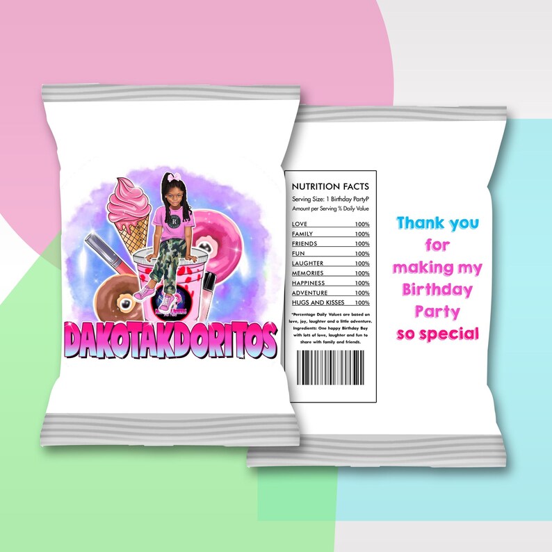 Custom Chip Bag Label Design for Events (digital) - Etsy
