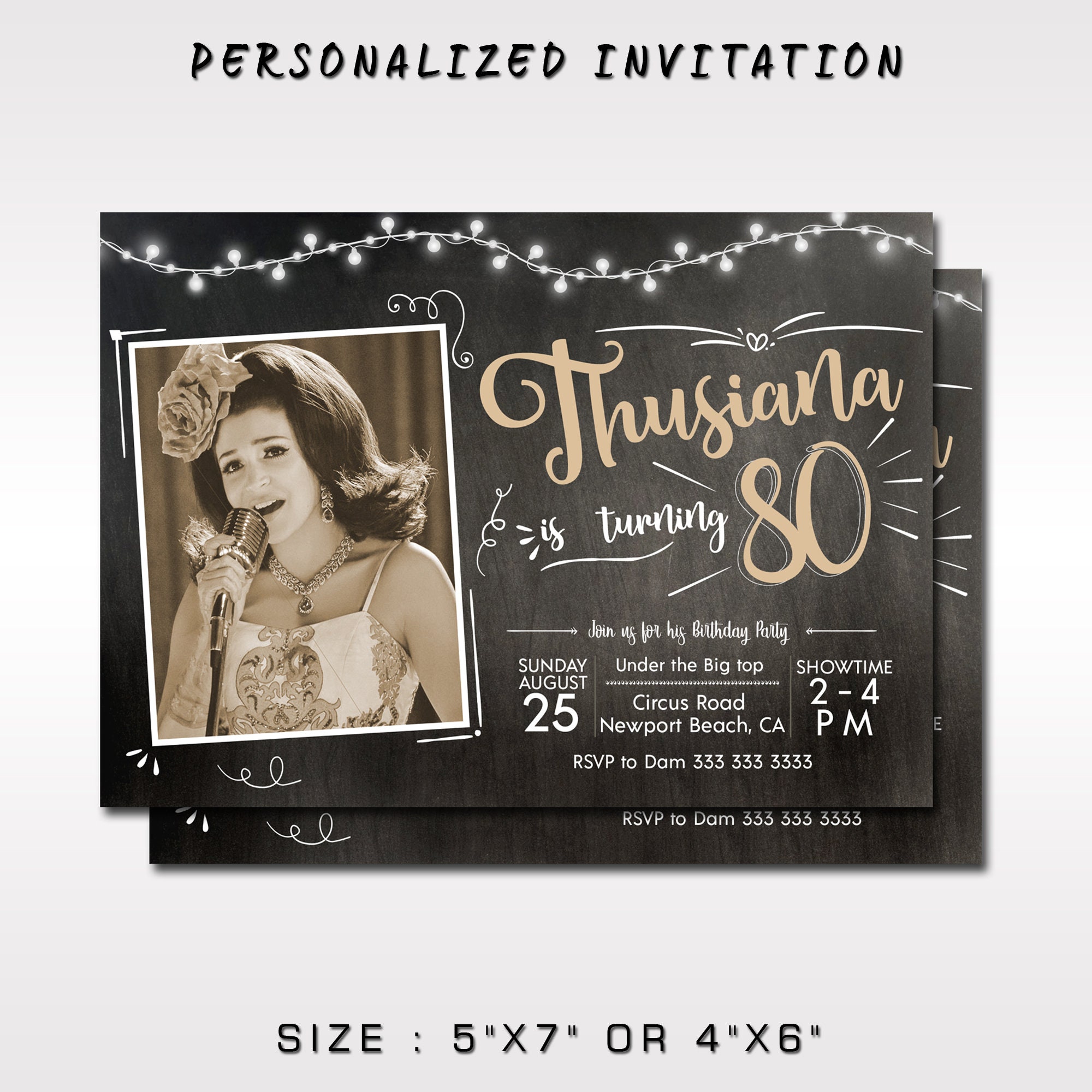 Sample 80th Birthday Party Invitation