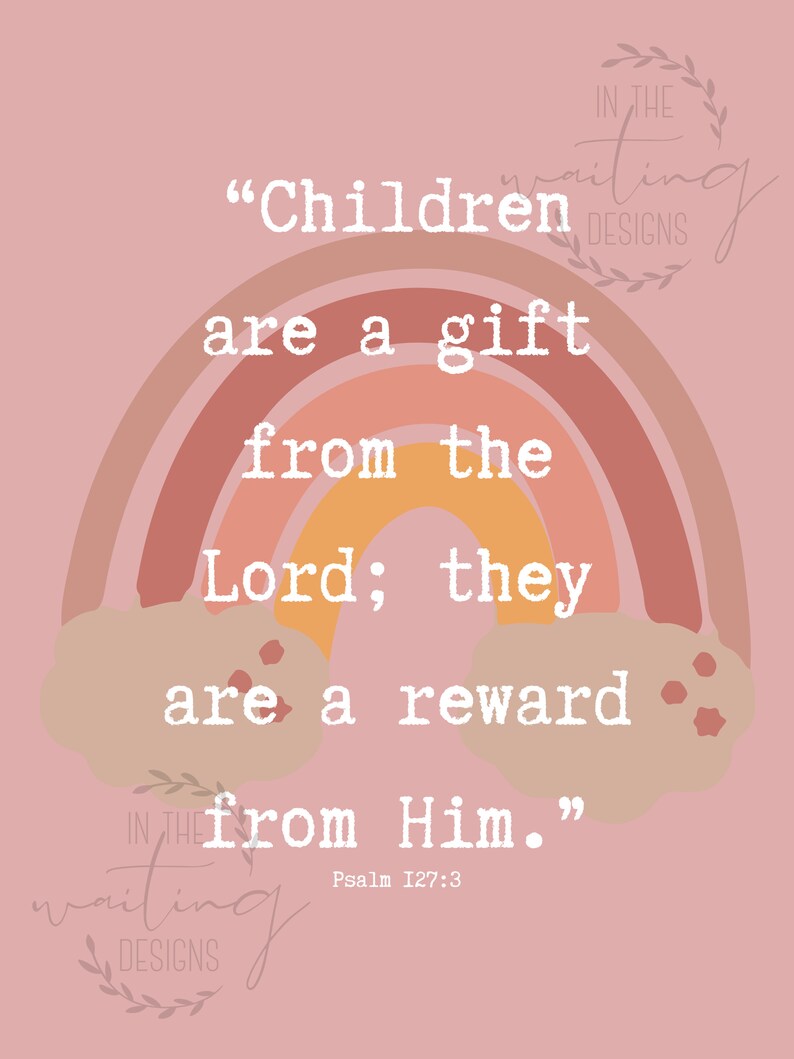 Rainbow Wall Decor PNG, Bible Verse Wall Decor, Playroom Decor, Child's ...