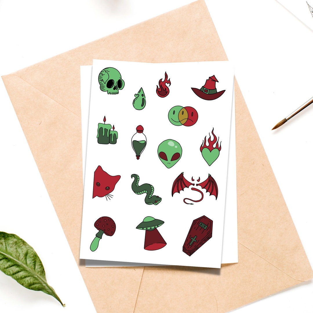 Sticker Pack of 15 Cute Emo Sticker Collection - Etsy