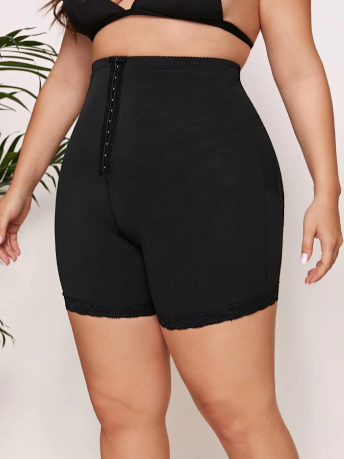 Plus Size Lace Trim Shapewear Shorts Shapewear For Women Body Etsy