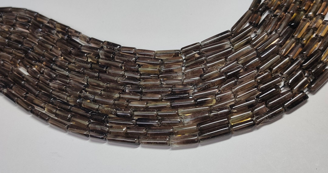 Natural Smoky Quartz Plain Pipe Beads | Smoky Smooth Beads | Smoky ...