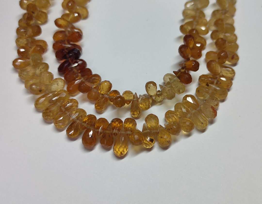 AAA Hessonite Garnet Tear Drop Shape Faceted Beads | Hessonite Garnet ...