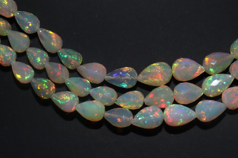 AAA Flashy Ethiopian Opal Faceted Tear Drop Beads Welo Opal - Etsy