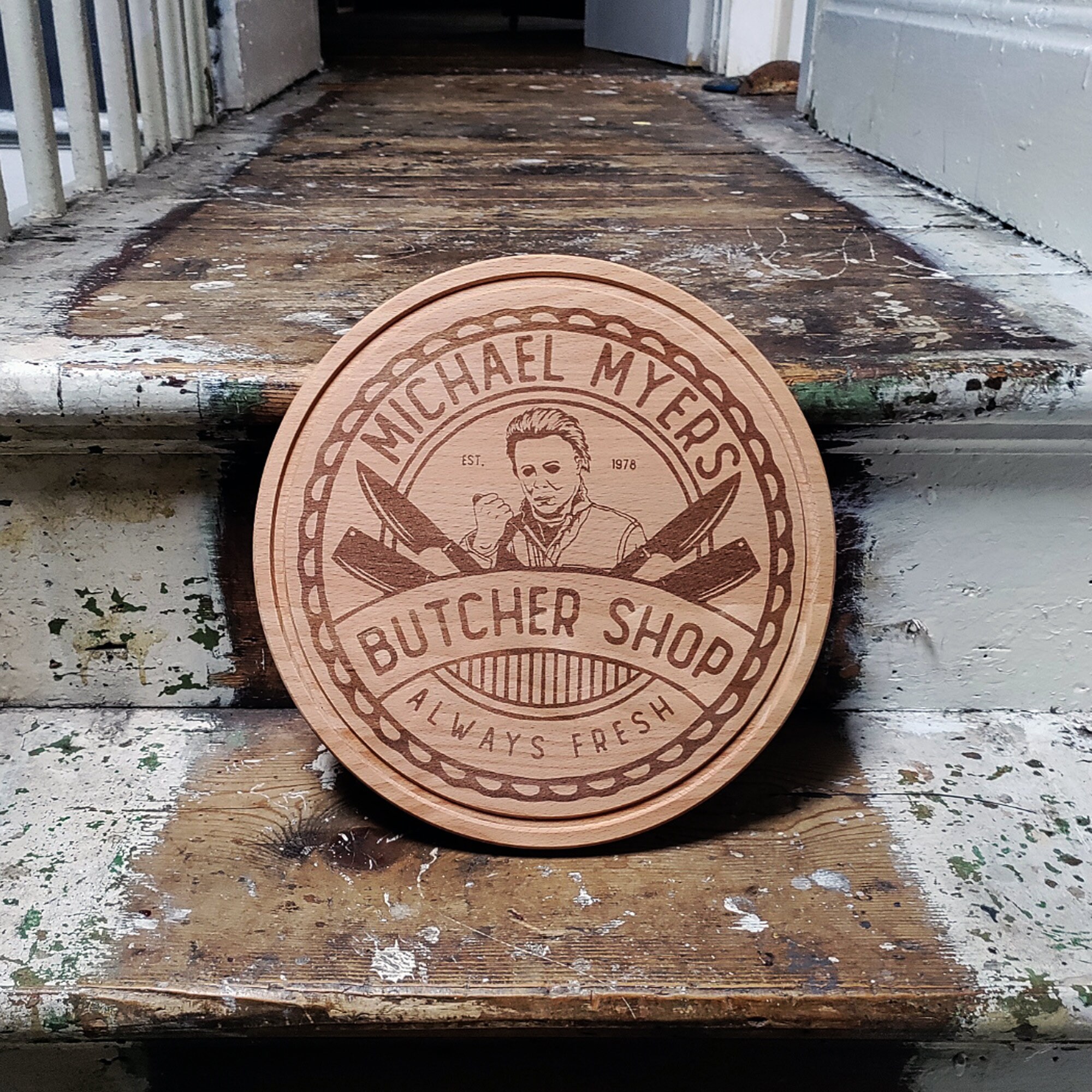Large Michael Myers Butcher Shop Halloween Movie Chopping Board - Etsy UK