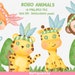 Boho Animals Cute Clipart Set. Animals PNG Files. Forest Animals Babies ...