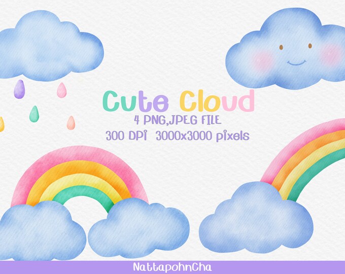 Watercolor Rainbow Clip Art, Hand Painted Rainbow Watercolour Clipart ...