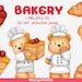 Watercolor Bakery Clipart: Teddy Bear, Cake (PNG, JPG) - Etsy