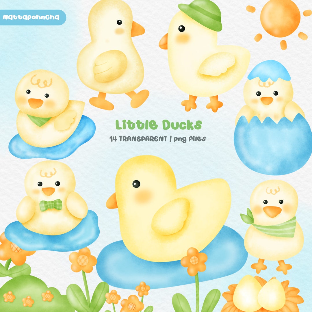 Watercolor Clipart ,baby Shower Clipart , Baby Duck Clipart Cartoon ...