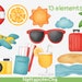 Watercolor Summer Elements Clipart. Summer Png, Summer Clipart, - Etsy