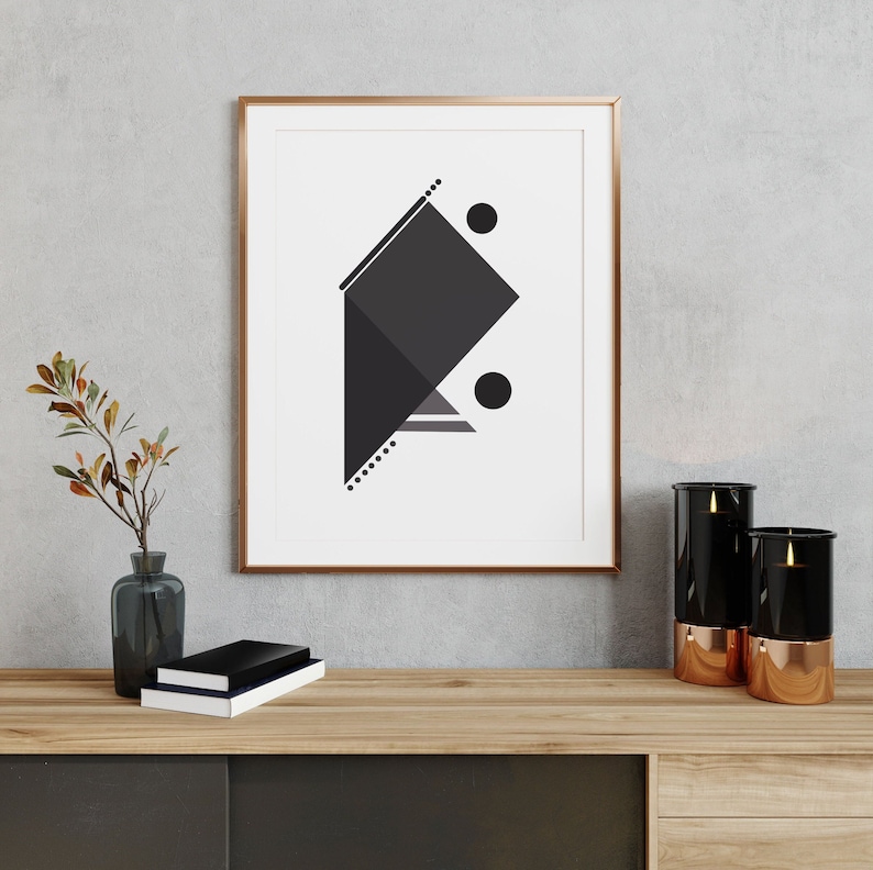 Monochrome Geometry Digital Download Art - Etsy
