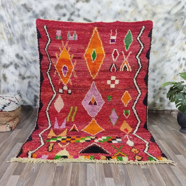 Red Moroccan Rug - Etsy