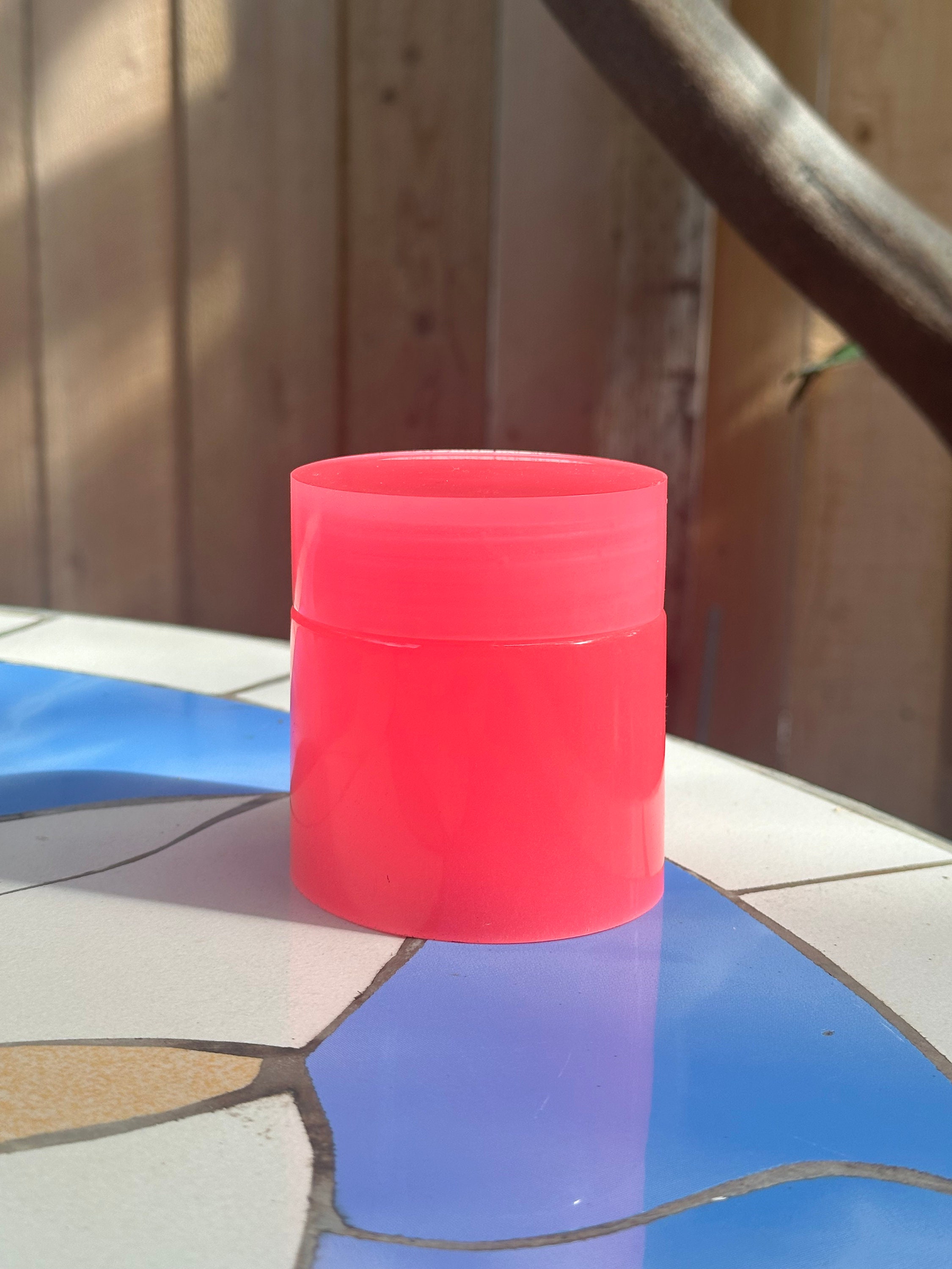 Cylinder Jar With Lid Glow in the Dark Pink to Purple Trinket Keeper ...