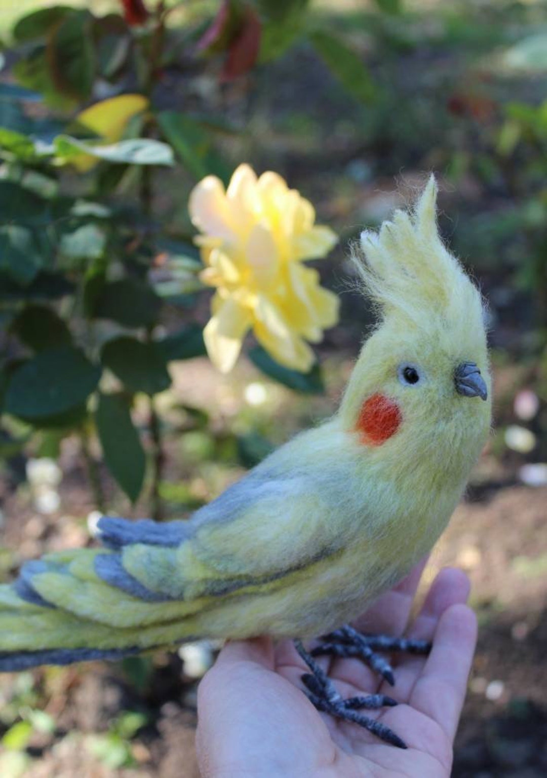 Cockatiel Parrot Realistic Bird Handmade Felted Wool Toy Interior ...