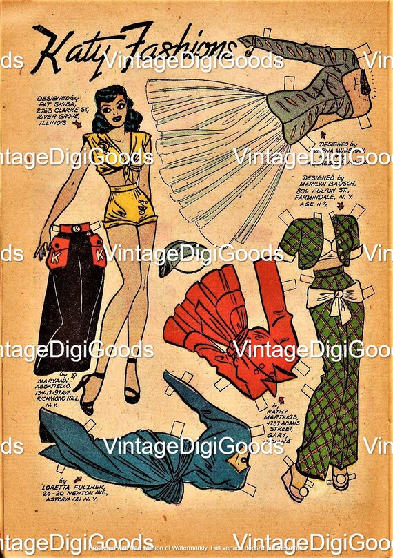 Vintage Katy Keene Paper Doll 1950 Etsy