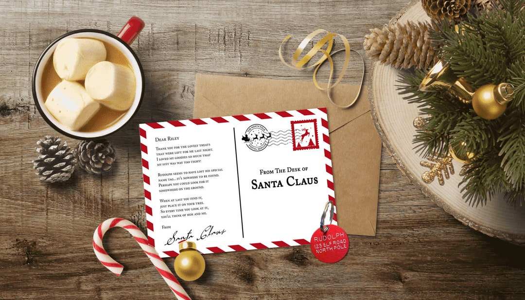Rudolph's Lost Name Tag Personalized Letter From Santa 1 Inch Diameter ...