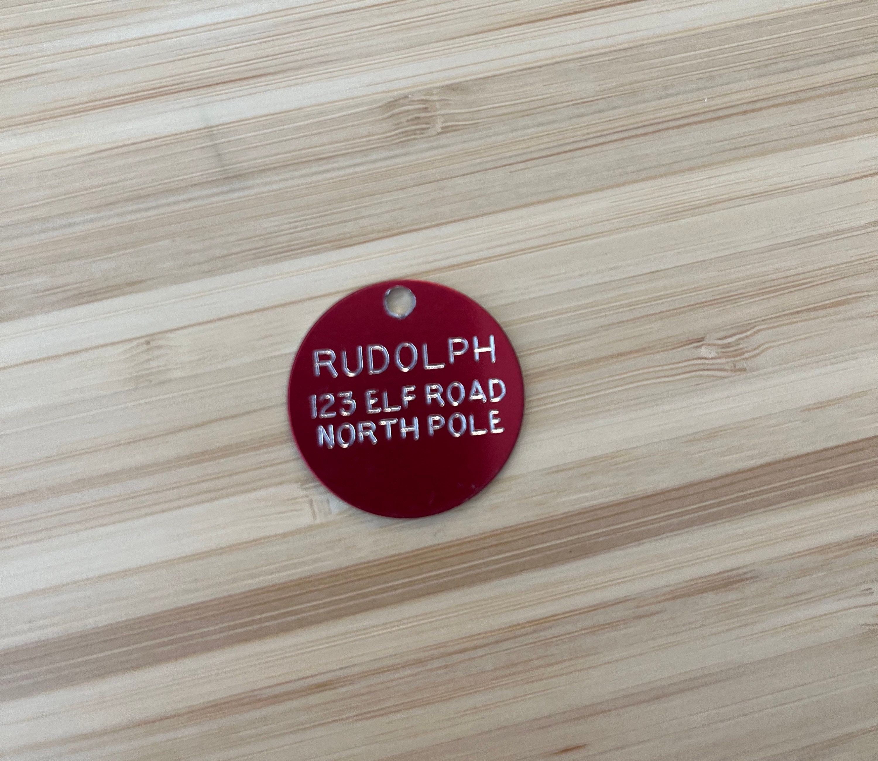 Rudolph's Lost Name Tag Personalized Letter From Santa 1 Inch Diameter ...