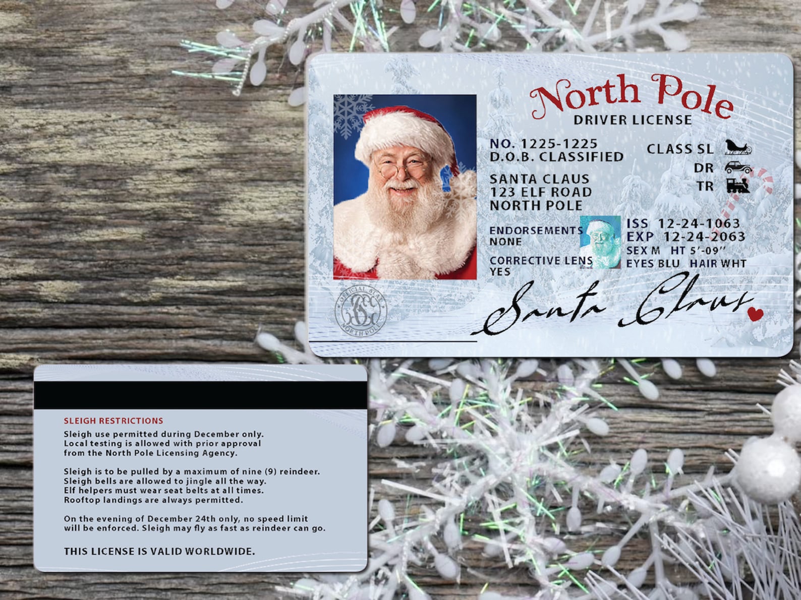 Santa Claus License + Personalized Letter, Lost Driver's License, Santa ...