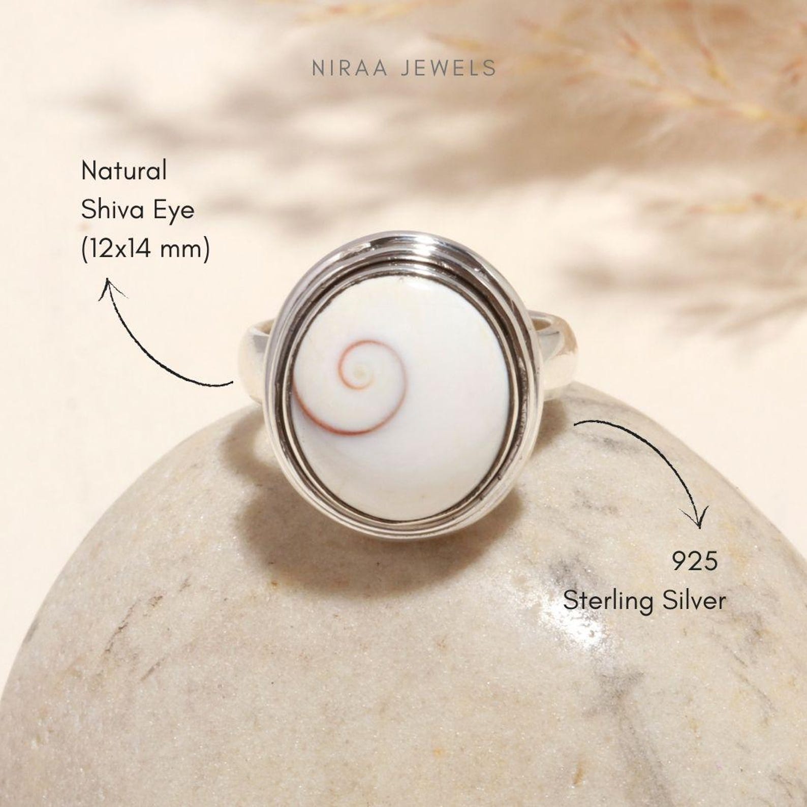 Shiva Eye Sterling Silver Ring: Saint Lucia Shell, Third Eye Chakra - Etsy