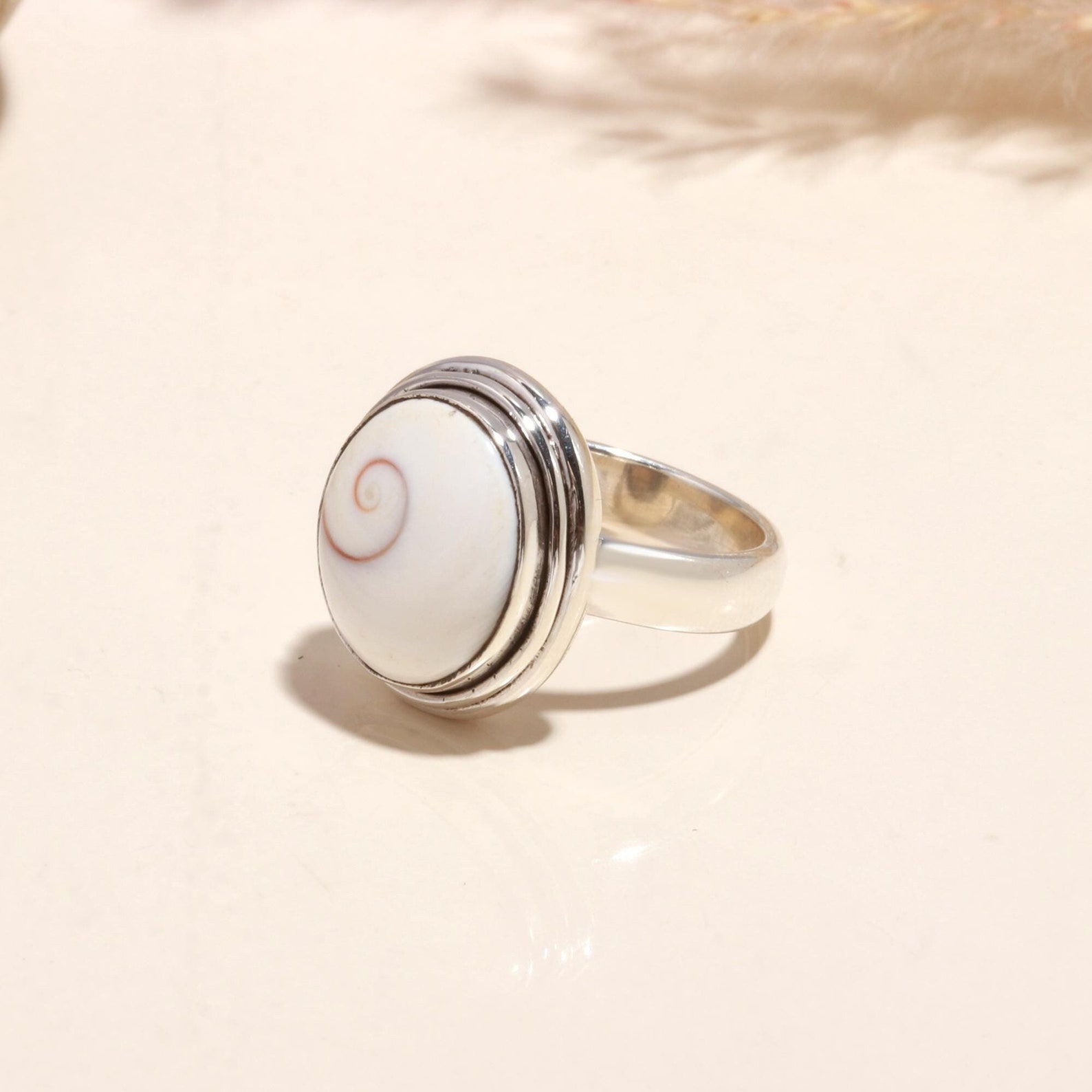Shiva Eye Sterling Silver Ring: Saint Lucia Shell, Third Eye Chakra - Etsy