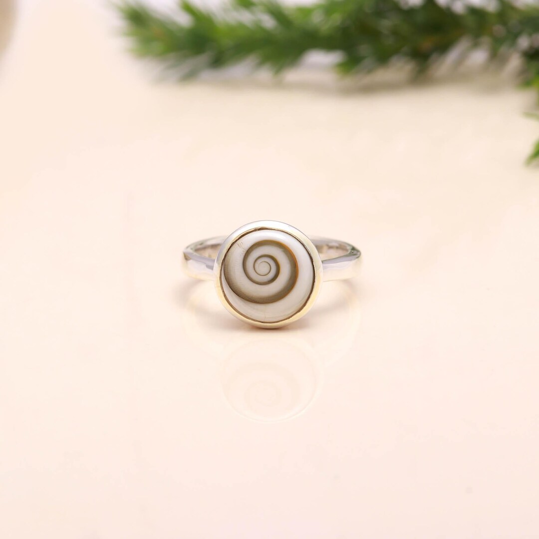 Shiva Eye Shell Ring: Sacred Geometry Jewelry for Intuition and ...