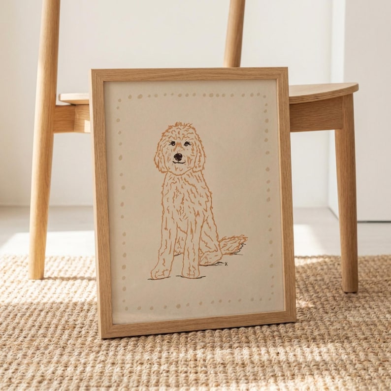 Golden Doodle Sketch Art Print | Dog Wall Art | Pet Lover Home Decor - Etsy
