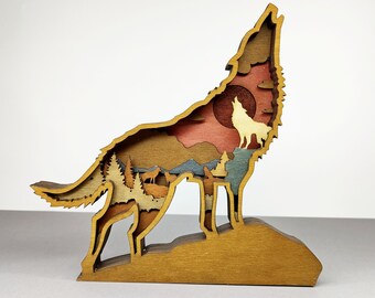 Laser Cut Wolf | Etsy