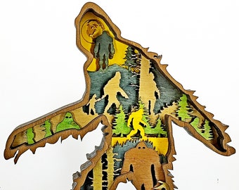 Layered Bigfoot Svg | Etsy