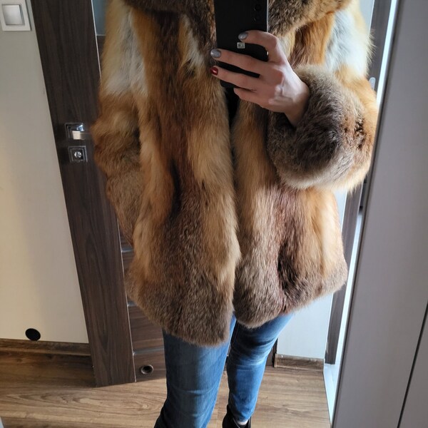 Red Fox Fur Coat - Etsy