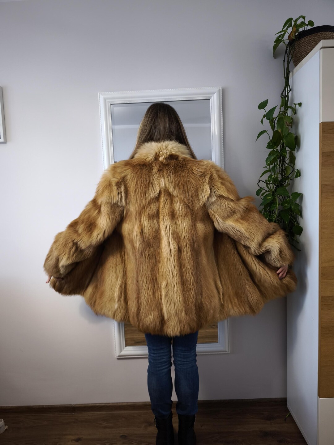 Beautiful Vintage, Natural Fur Coat, Wild Red Fox Fur Red Foxes the ...