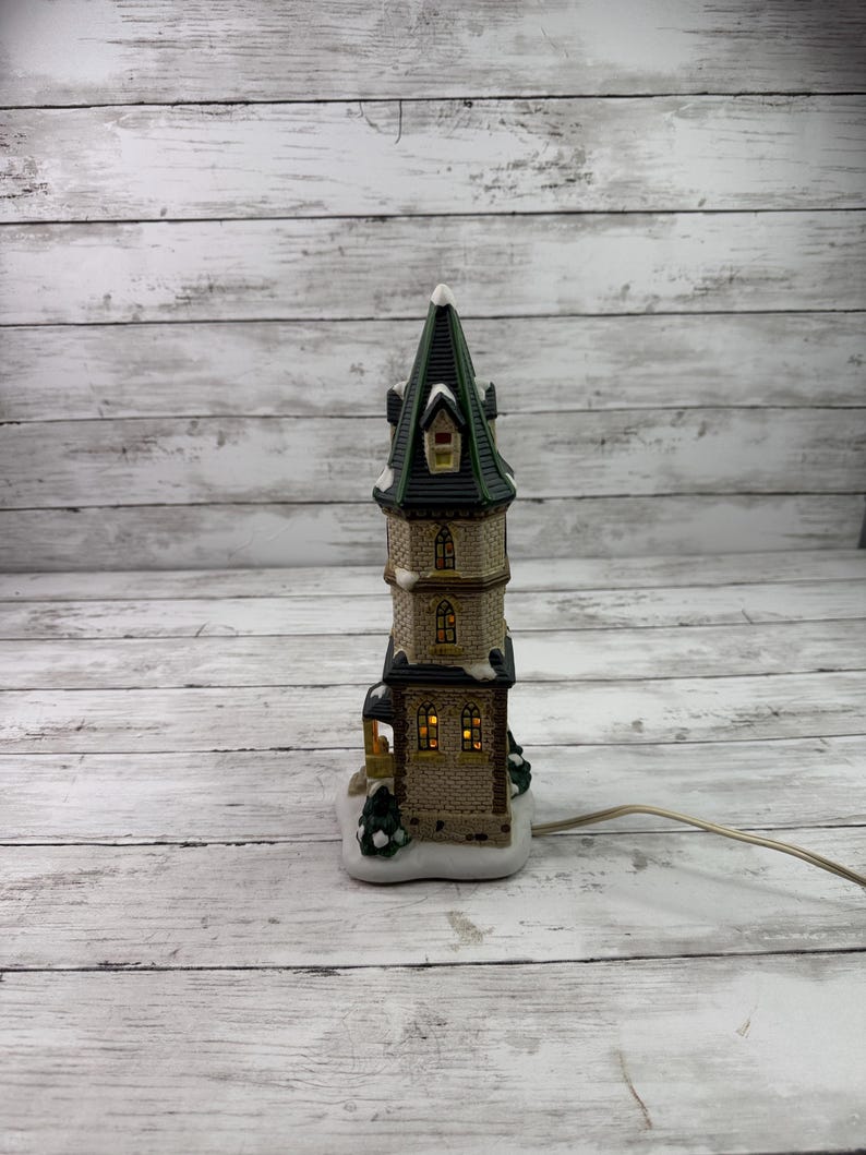 St Nicholas Square Christmas Village Clock Tower With Light No Box - Etsy