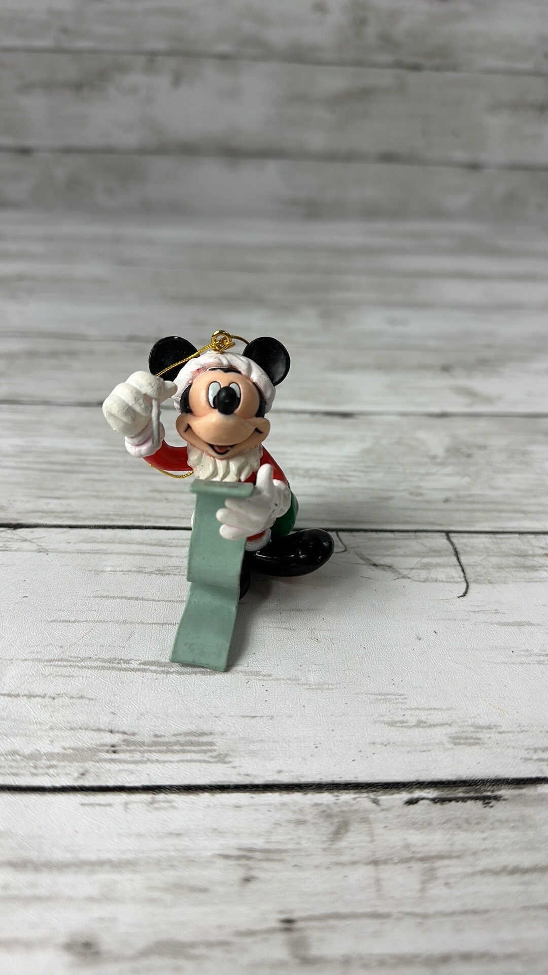 Disney Mickey Mouse Santa Checking List Vintage 1996 Christmas Ornament ...