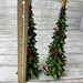 CHRISTMAS TREES for VILLAGE Set of 2 Glitter Decorated Tall Stars 11.5 ...